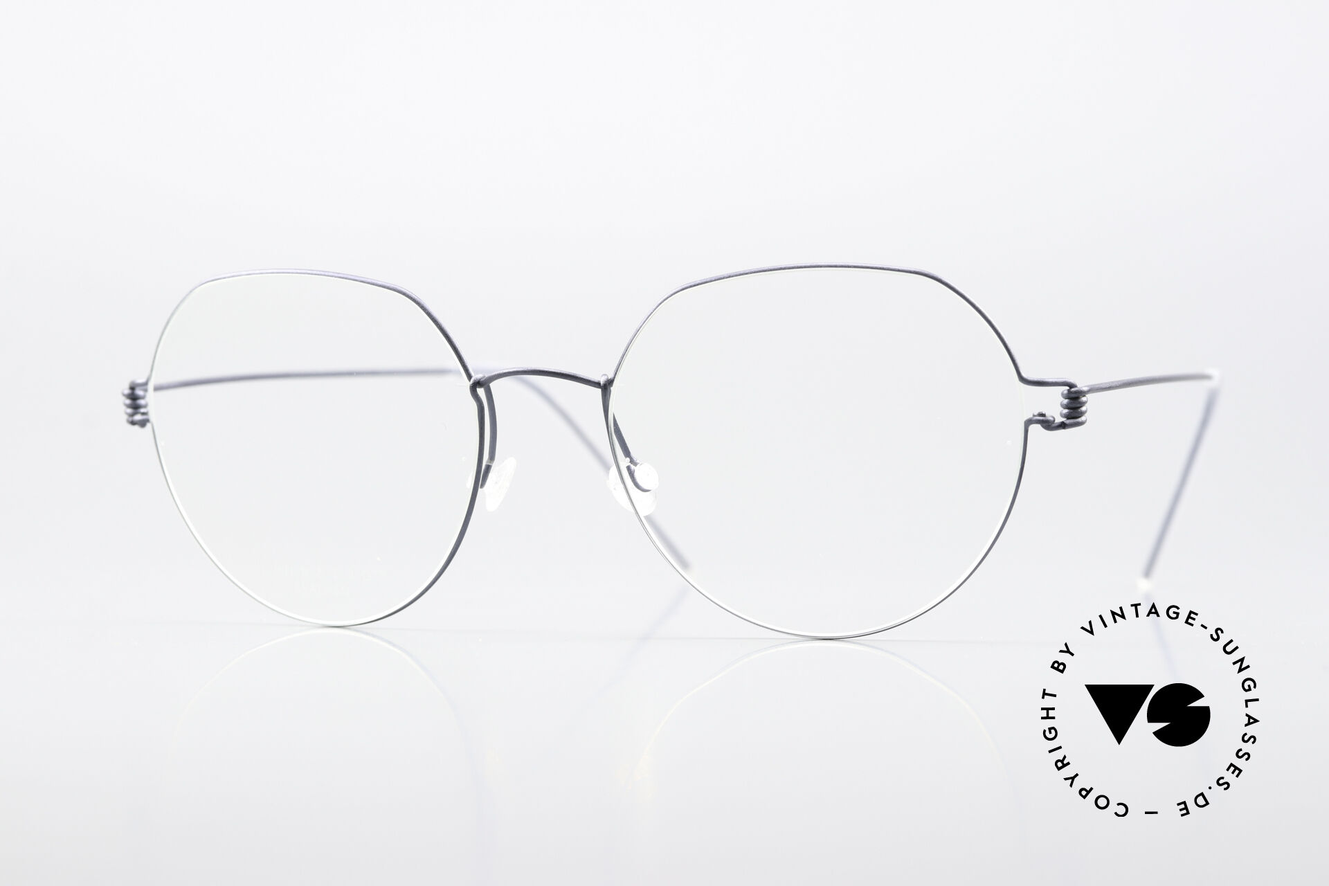 Glasses Lindberg Evan Air Titan Rim Panto Frame Matt Blue Gray