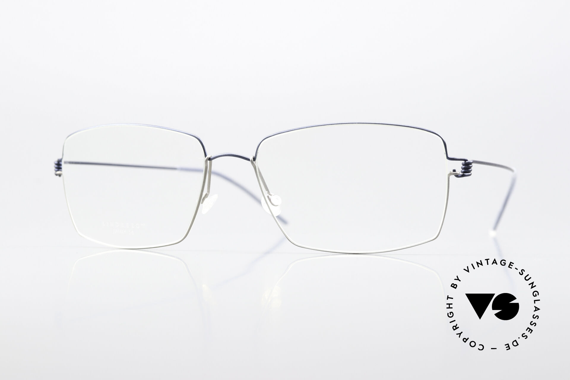 Glasses Lindberg Jimmy Air Titan Rim Square Men's Frame Blue Gray