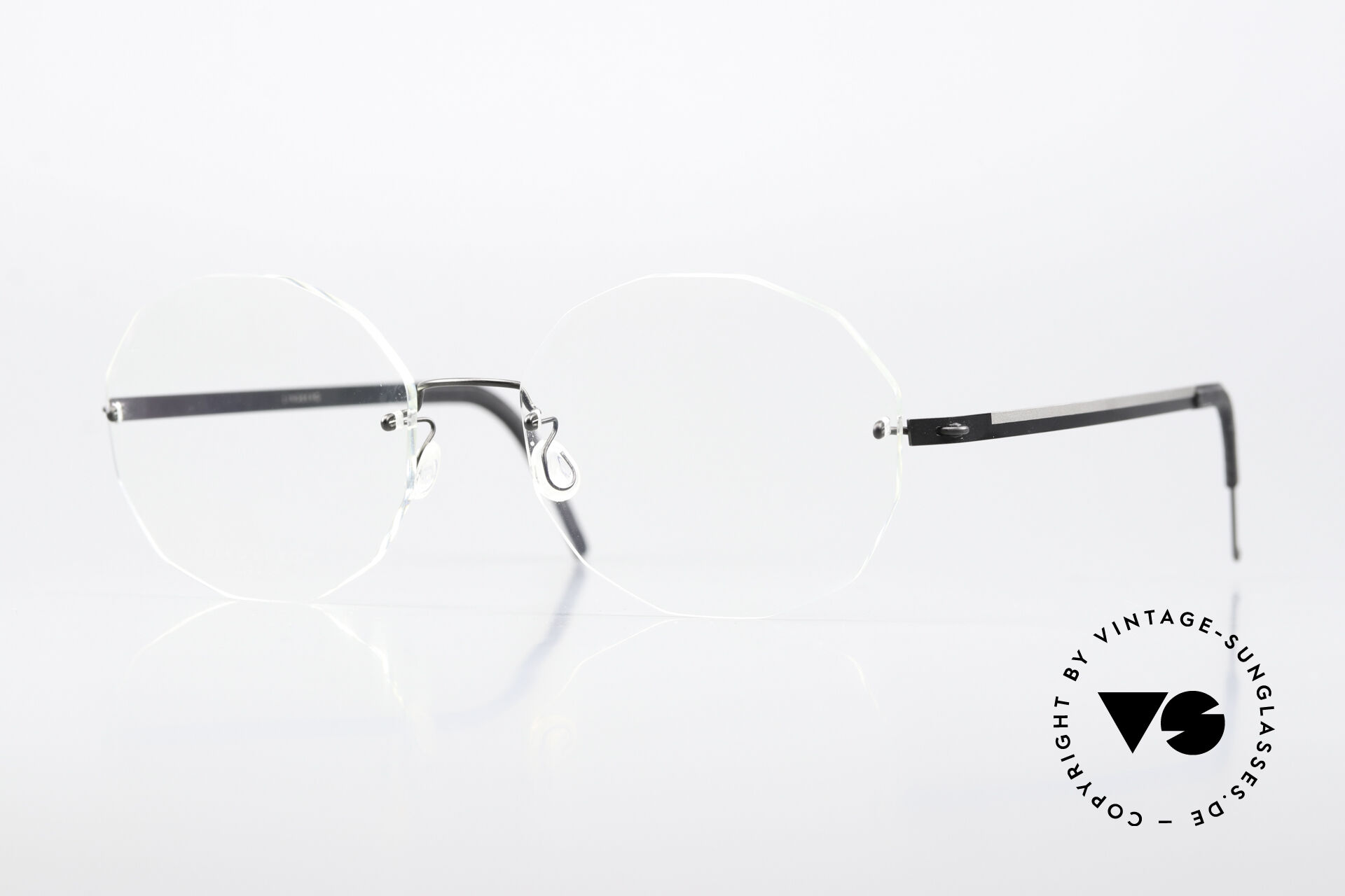 Glasses Lindberg 2324 Strip Titan Big Round Rimless Frame