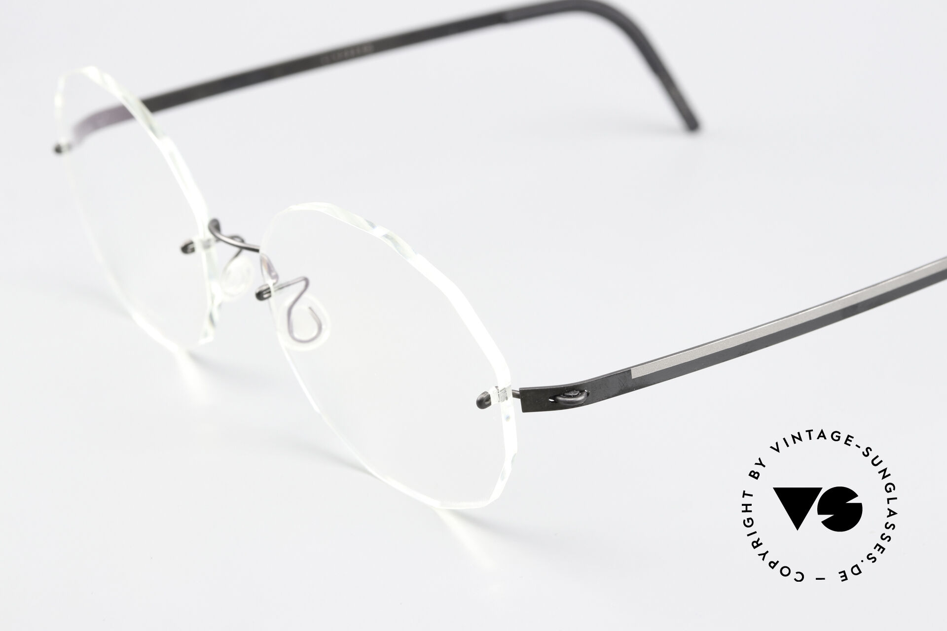 Glasses Lindberg 2324 Strip Titan Big Round Rimless Frame
