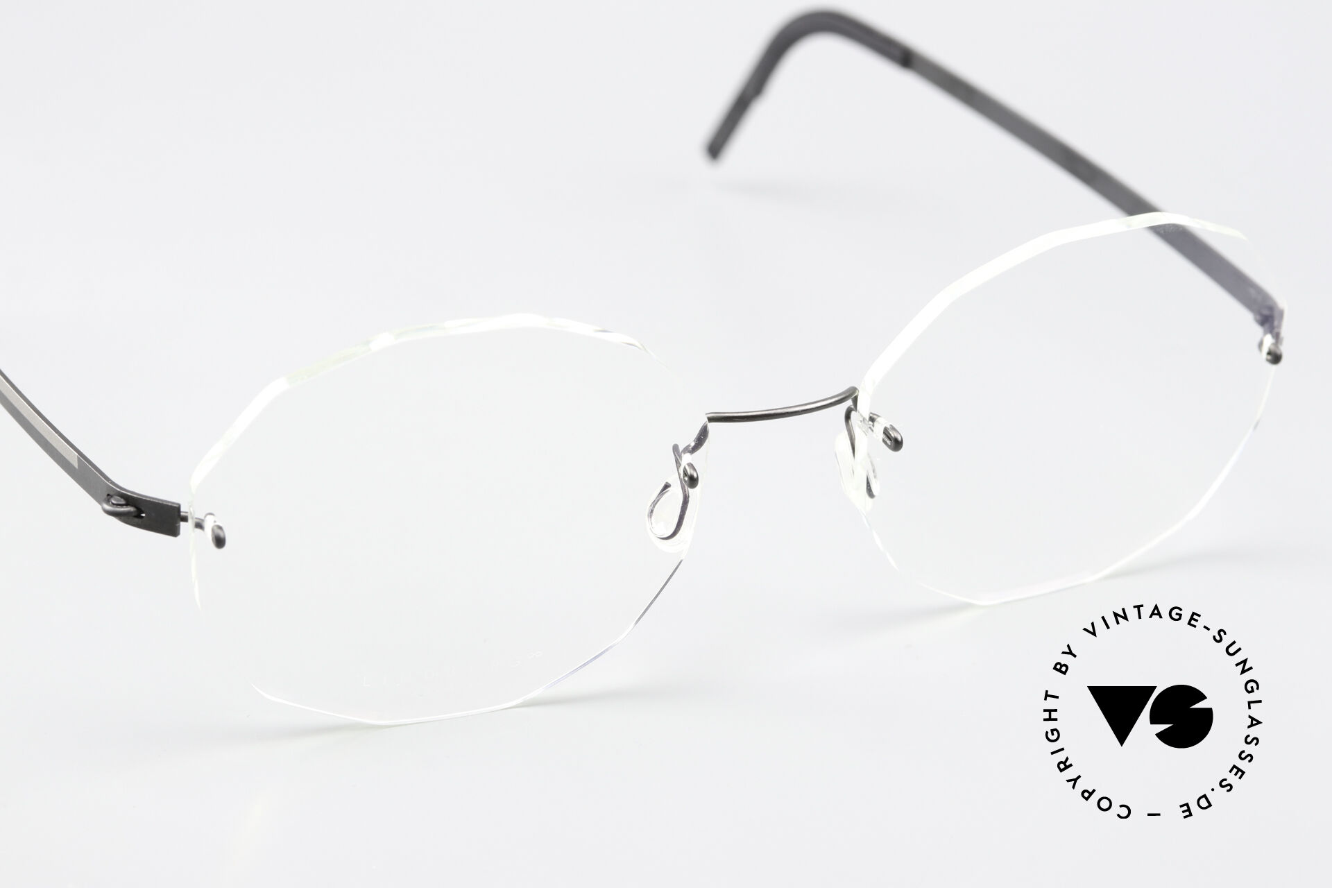 Glasses Lindberg 2324 Strip Titan Big Round Rimless Frame