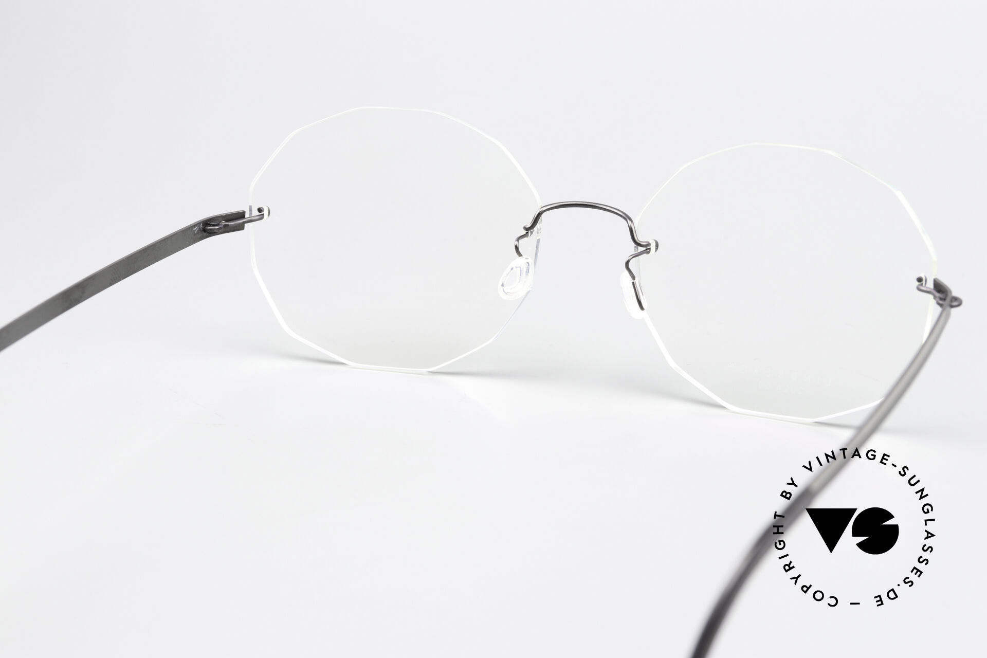 Glasses Lindberg 2324 Strip Titan Big Round Rimless Frame