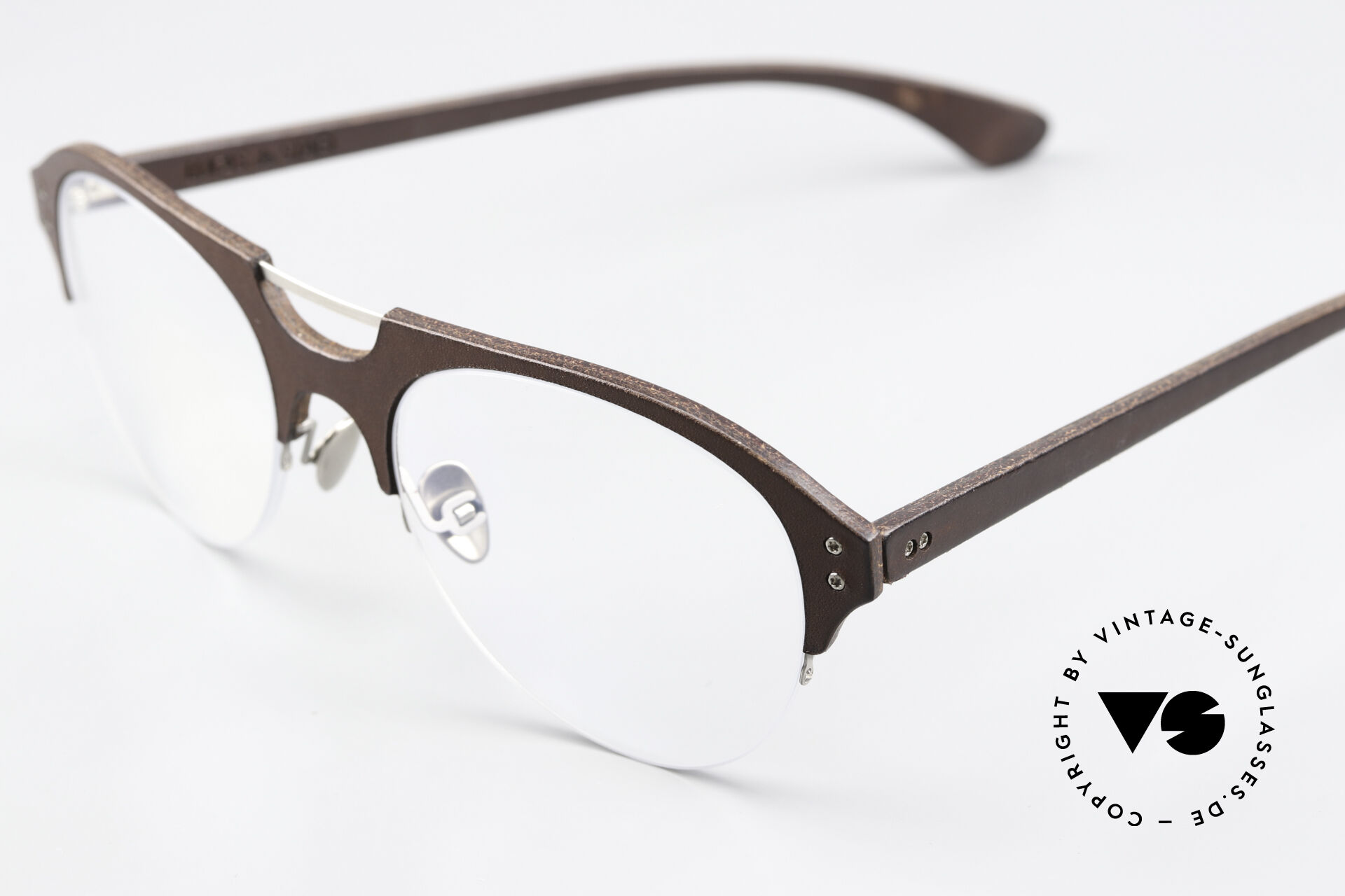 Glasses Lucas de Stael Minotaure MTN16 Nylor Frame Leather Cover