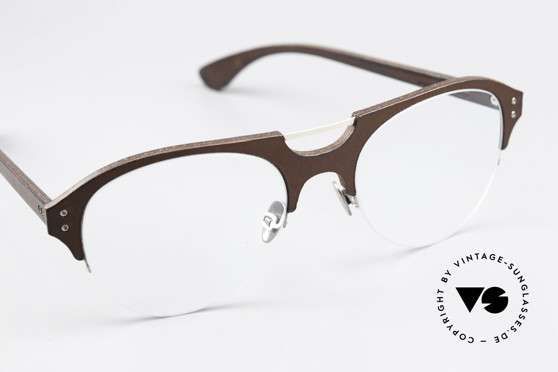 Glasses Lucas de Stael Minotaure MTN16 Nylor Frame Leather Cover