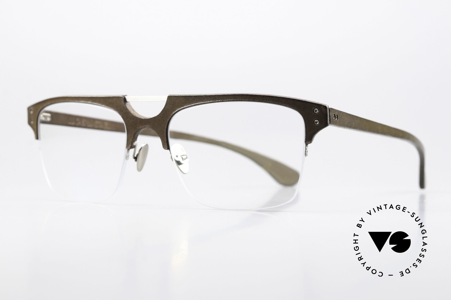 Glasses Lucas de Stael Minotaure Thin 15 Leather Covered Nylor Frame