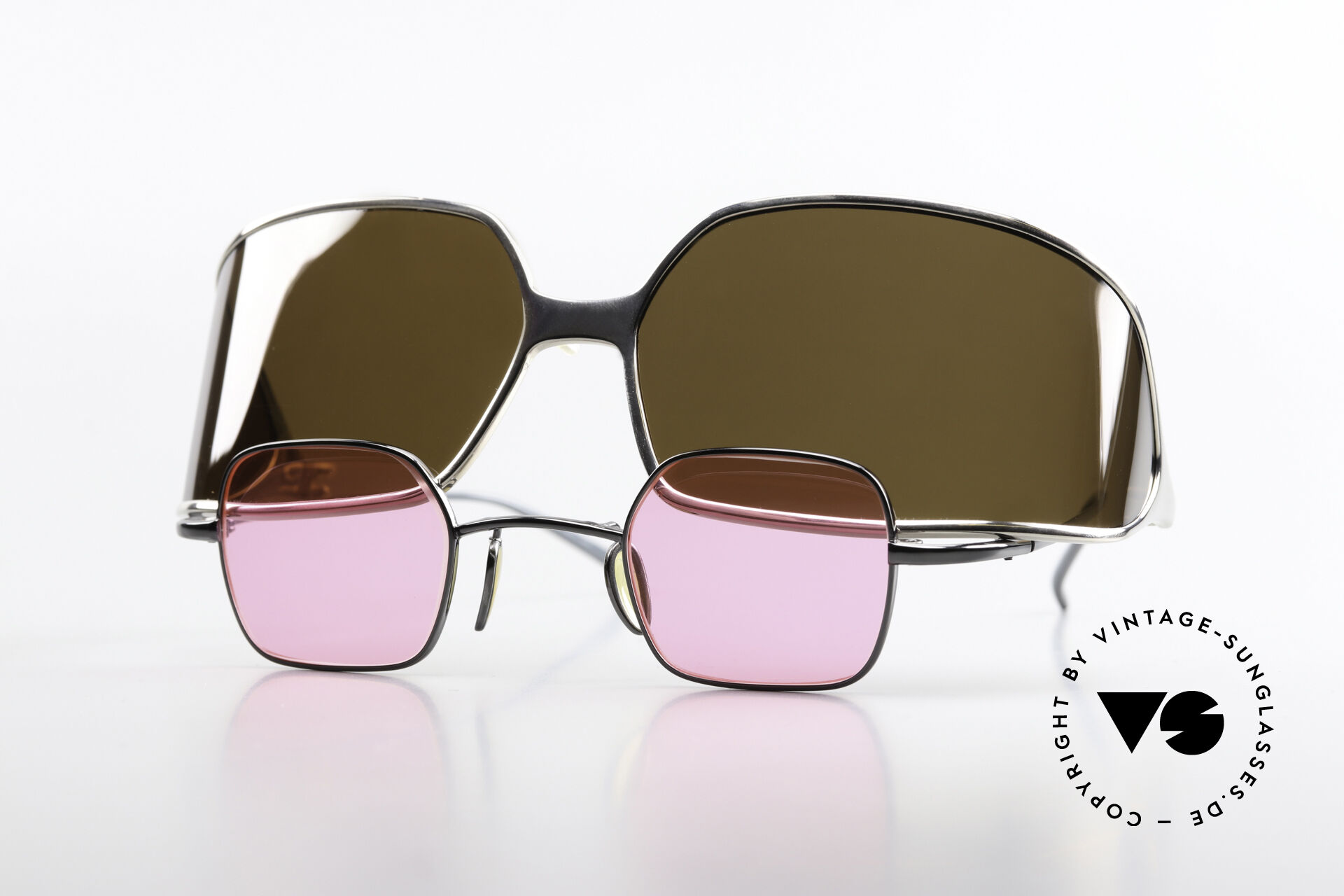 Sunglasses Christian Roth 14004 Gunmetal With Gold Clip-On