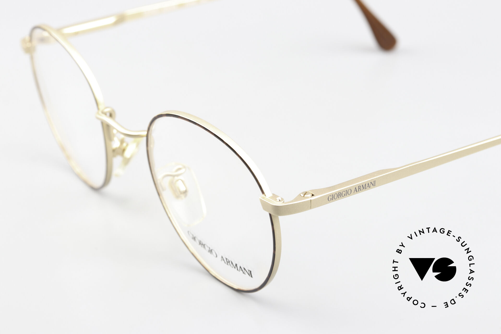 Glasses Giorgio Armani 201 47mm Matte Gold Chestnut Brown