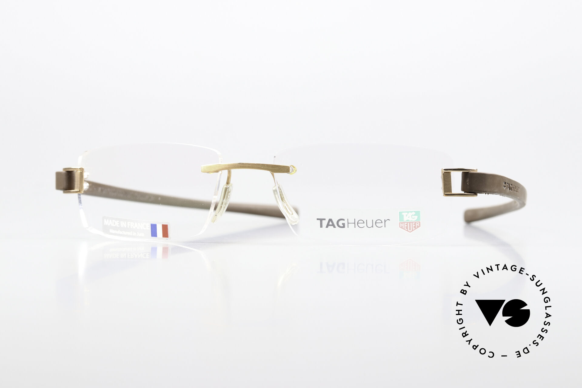 Glasses Tag Heuer 7104 Fold Rimless Frame Rubber Temples