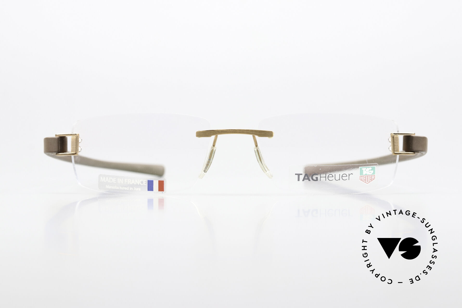 Glasses Tag Heuer 7104 Fold Rimless Frame Rubber Temples