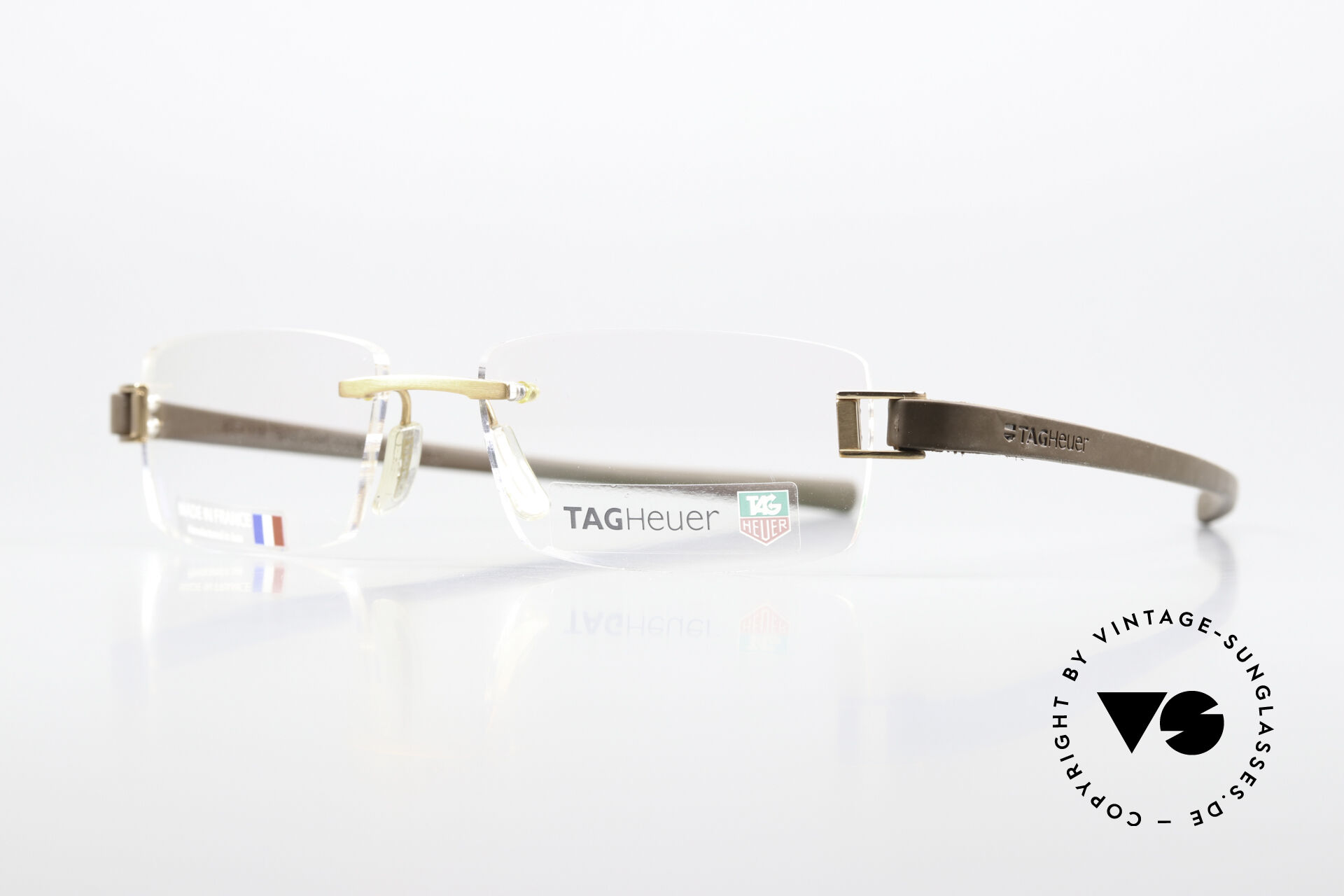 Glasses Tag Heuer 7104 Fold Rimless Frame Rubber Temples