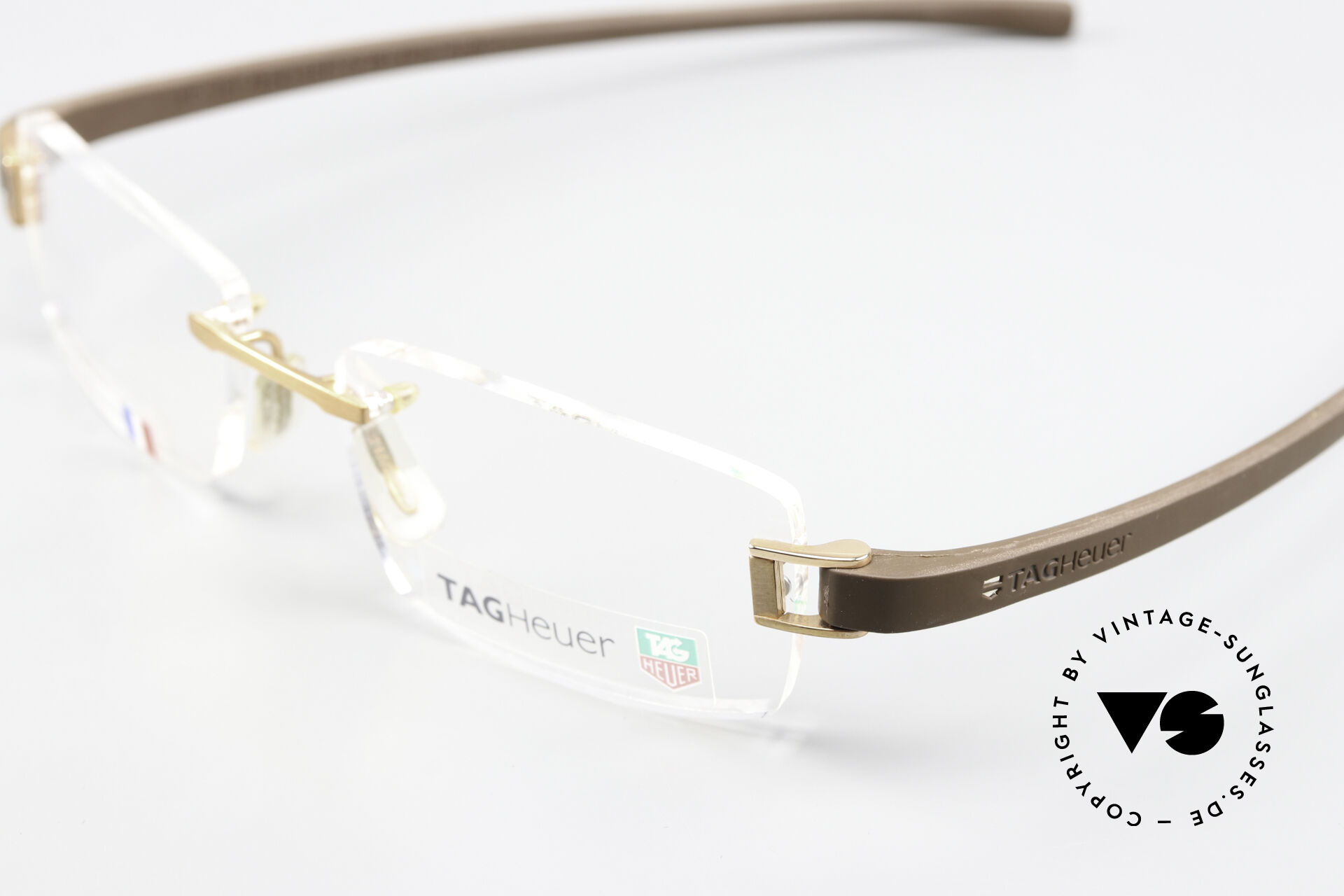 Glasses Tag Heuer 7104 Fold Rimless Frame Rubber Temples