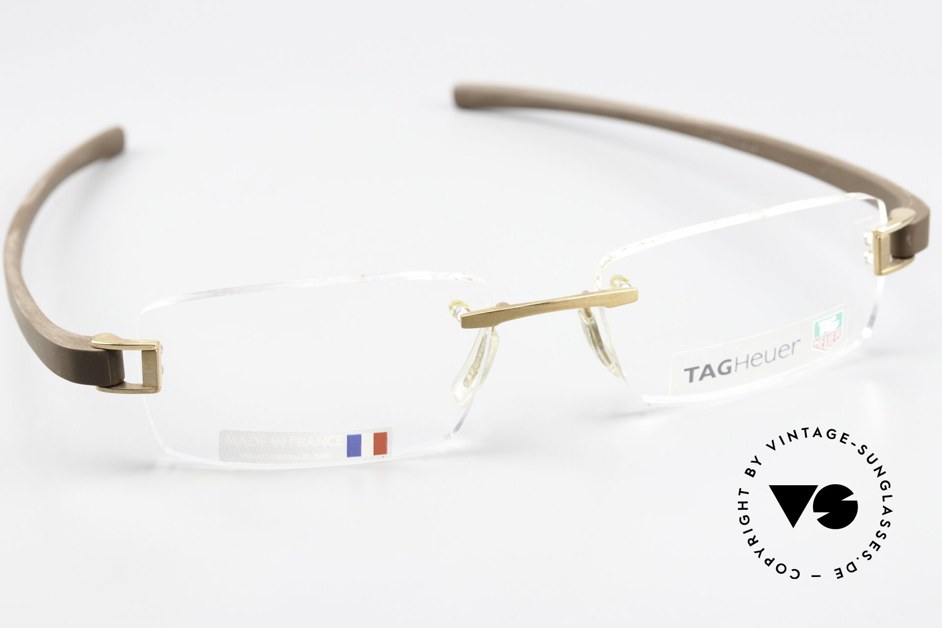 Glasses Tag Heuer 7104 Fold Rimless Frame Rubber Temples