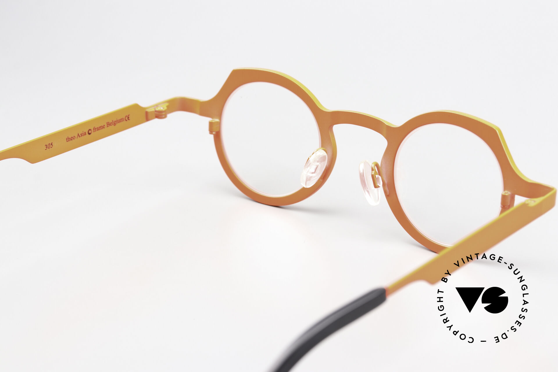 Glasses Theo Belgium Asia Titanium Frame Neon Orange