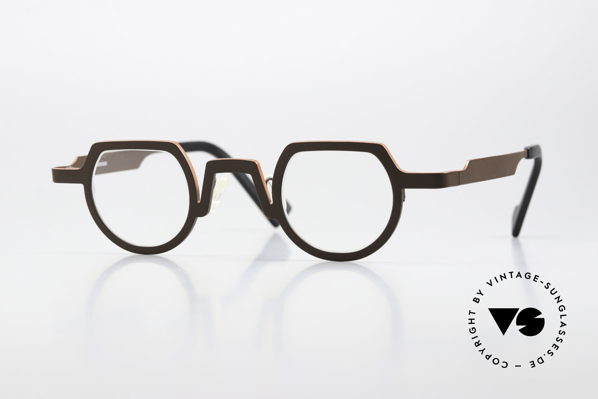 Glasses Theo Belgium Europe Titan Frame Brown Orange