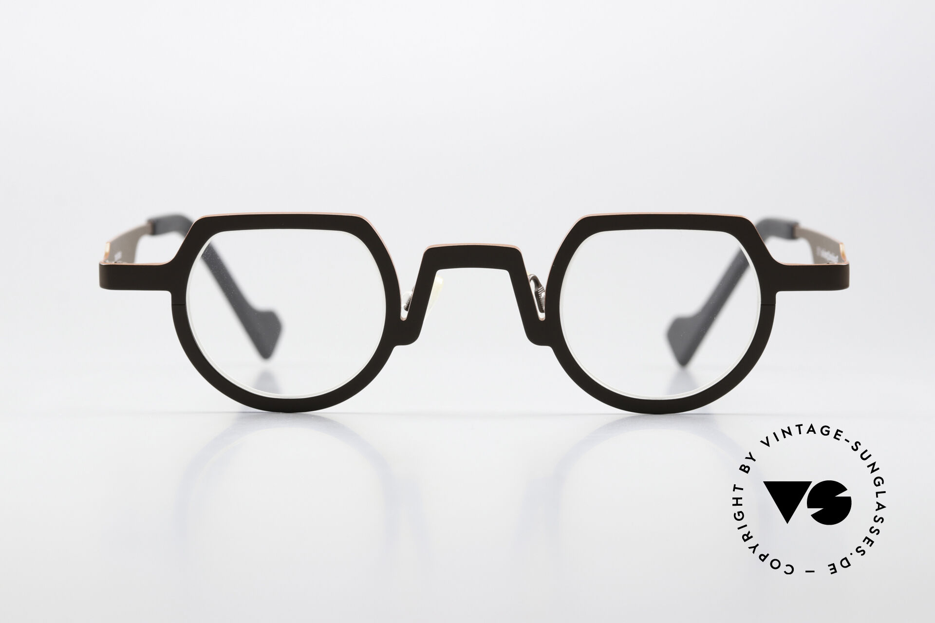 Glasses Theo Belgium Europe Titan Frame Brown Orange