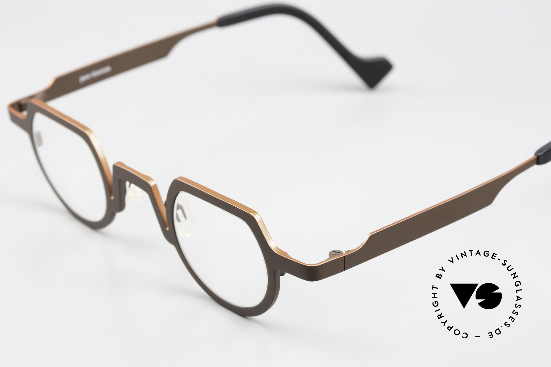 Glasses Theo Belgium Europe Titan Frame Brown Orange