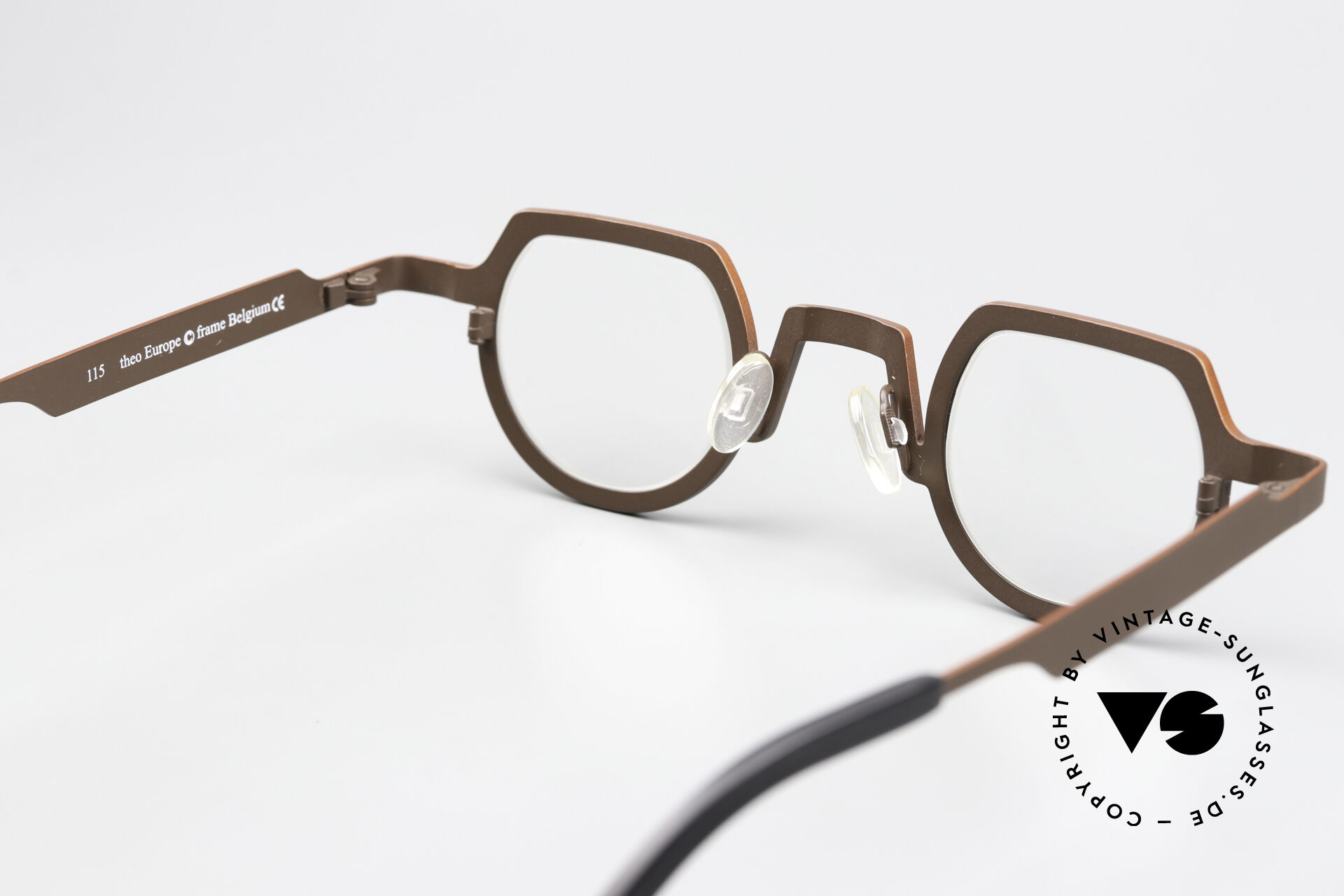 Glasses Theo Belgium Europe Titan Frame Brown Orange