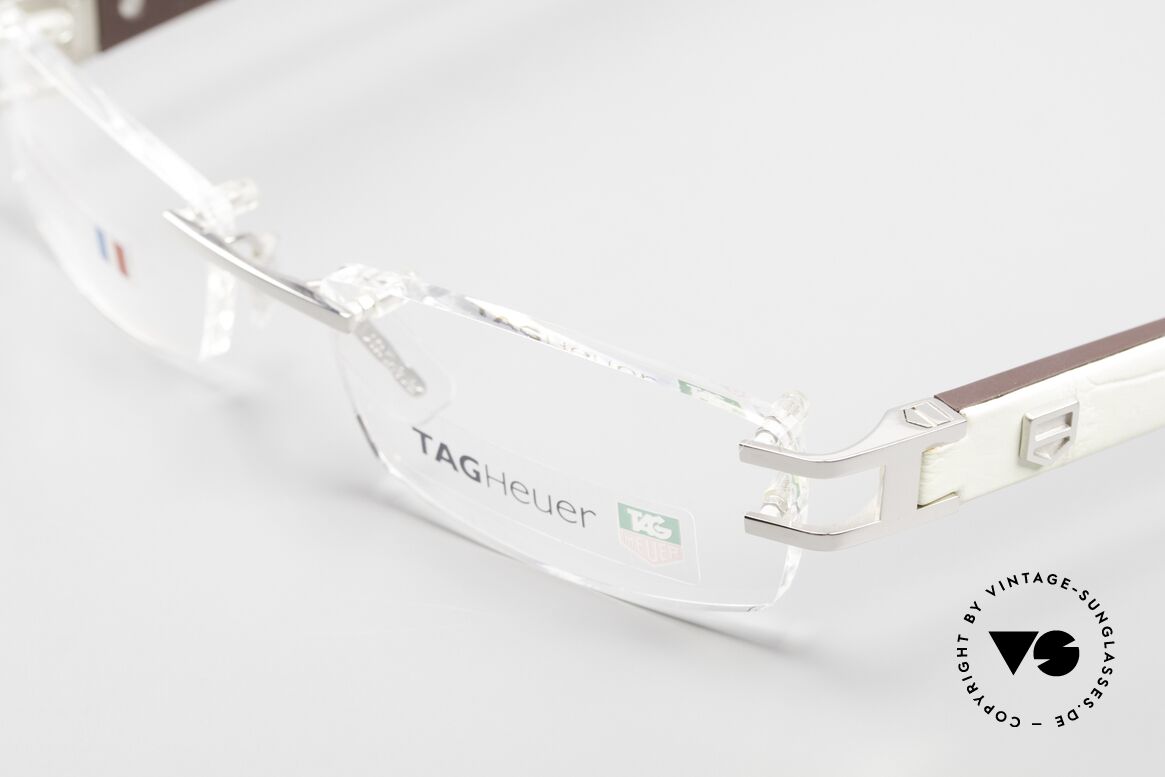 Glasses Tag Heuer L-Type 0116 Rimless Frame Leather Temples